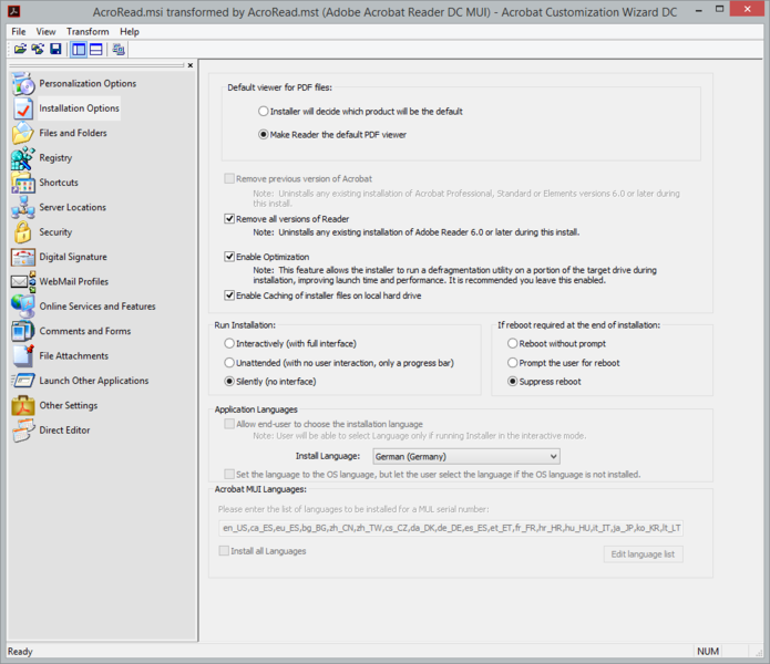 Customization Wizard